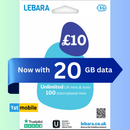 FREE LEBARA UK Pay As You Go Sim Cards. Top up from £5 with 5GB data