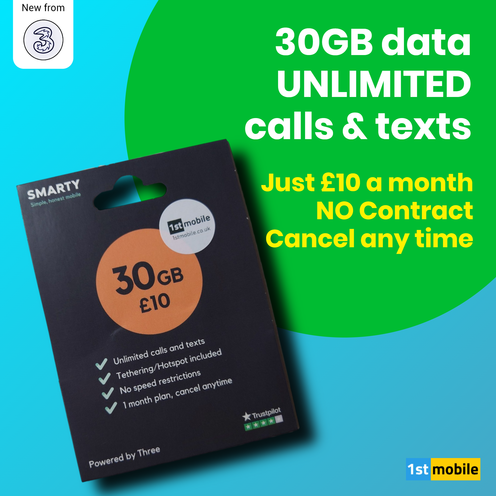 SMARTY Pay As You Go sim cards - CHOOSE YOUR OWN GOLD NUMBER - List R9