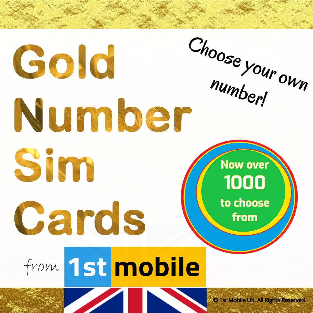 CHOOSE YOUR OWN GOLD NUMBER on O2 Pay As You Go Classic Sim Card- A2